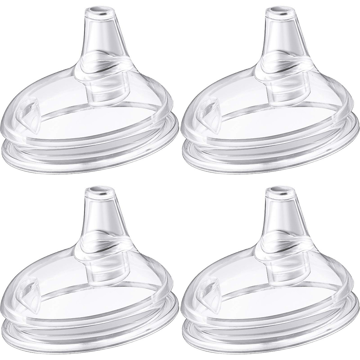 Nuanchu 4 Pieces Baby Bottle Nipples Baby Spout Nipples Variable Flow Baby Nipples Silicone Spout Nipples Compatible with Comotomo Baby Bottle, Fits for Babies Over 6 Months Old, Duckbill Cross