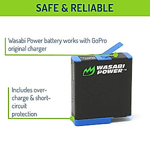 Wasabi Power Battery (2-Pack) for GoPro HERO8 Black (All Features Available), HERO7 Black, HERO6 Black, HERO5 Black, Hero 2018, Fully Compatible with Original