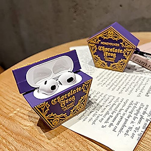 Compatible with Airpods 3rd Generation Case, Cute Soft Silicone Protective Cover with Keychain,Anti-Drop Anti-Slip Anti-Scratch,Great for Men Women Girls (Chocolate Frog/3)