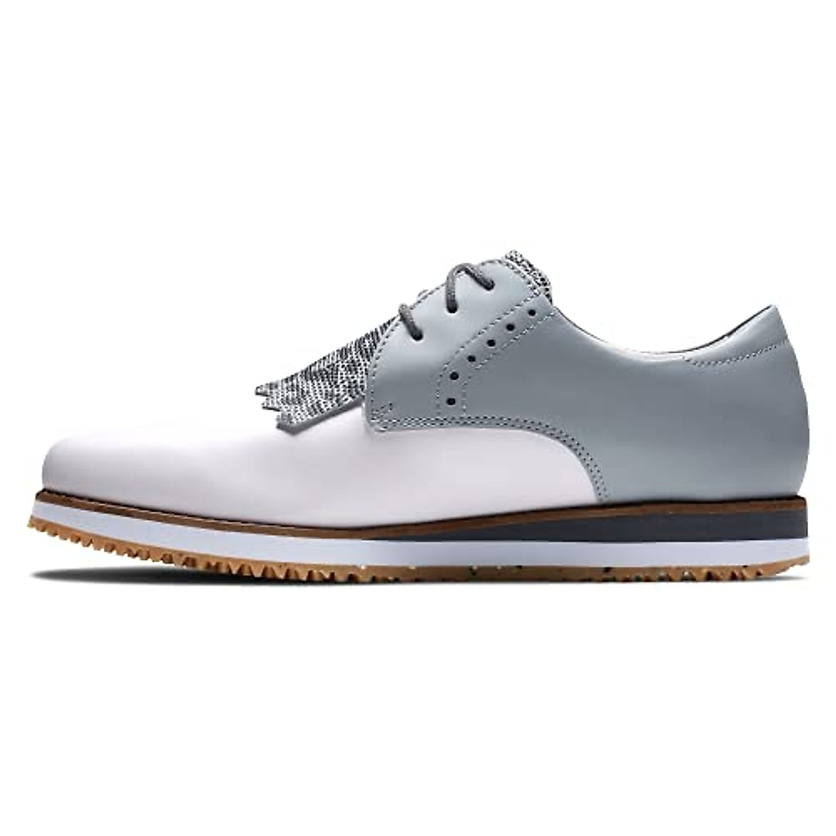 FootJoy Women's Sport Retro Previous Season Style Golf Shoe, White/Grey/Leopard, 9