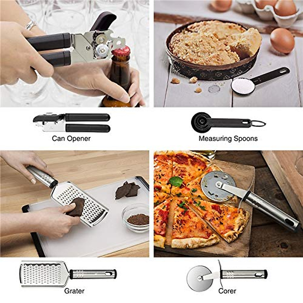 YNAGRUI Kitchen Utensil Set 40-Piece Cooking Utensils Nylon and Stainless Steel Utensil Set Nonstick Spatula Set Cooking Tool Set Gift