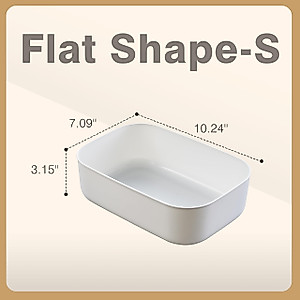 WINWOL SF White Plastic Storage Bins - Multifunctional Bins , Ideal for Office, Classroom, Kids’ Toys, and Pantry, Deep Storage Design for Perfect Organization(S-F)