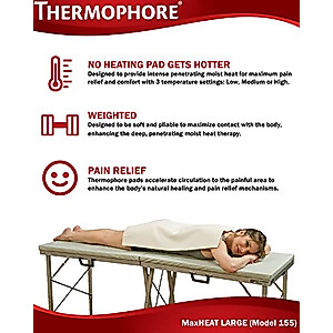 Thermophore MaxHeat Arthritis Pad Moist Heating Pad Size Large 14" x 27" - Model 155