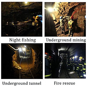 Yongkist Waterproof Explosion Proof Safety Mining Headlight Rechargeable LED Miners Head Light Flashlight Underground Head Lamp Coal Mining Lights for Hard Hat(Red)