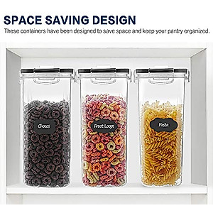 Cereal Container Set, MCIRCO Airtight Food Storage Containers ((4L /135.2oz) Set of 6, BPA Free Cereal Dispensers with Measuring Tools