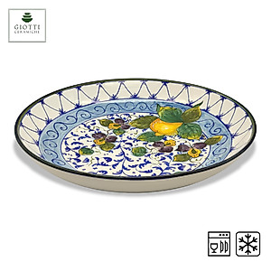 X Large Ceramic Bowl for Kitchen - Italian dinnerware pasta bowl - Platter serving tray - Hand painted Tuscan pottery bowls - Made in Italy plates set - Ceramics salad tuscan soul pottery