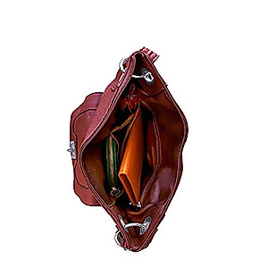 Concealed Carry Gun Purse - Twist Lock Pocket Crossbody Bag by Roma Leathers (Red)