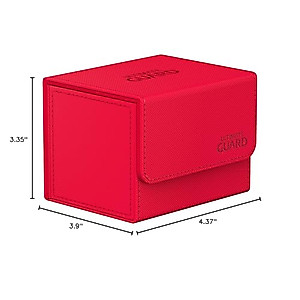 Ultimate Guard Sidewinder 100+, Deck Box for 100 Double-Sleeved TCG Cards, Red, Magnetic Closure & Microfiber Inner Lining for Secure Storage