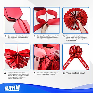 MIFFLIN-USA Happy Birthday Bow, Big Car Bow (Red, 18 inch), Big Gift Bow, Giant Bow for Car, Birthday Bow, Huge Car Bow, Car Bow, Red Bow, Bow for Birthday Gifts, Birthday Bow for Cars, Gift Wrapping