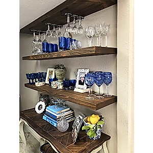 Joel’s Antiques, 2" Thick x 12" Deep, Floating Shelf, Heavy Duty, Easy Hang, Solid Wood, Rustic/Contemporary, USA Handmade, 60", Medium Brown