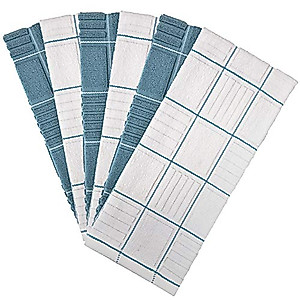Premium Cotton Kitchen Towels (16" x 26") | Absorbent Dish Towels | 435 GSM Cotton Tea Towels | Kitchen Hand Towels | Dish Towels for Kitchen | Aqua