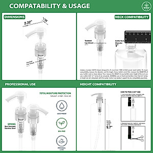 Bar5F Universal Shampoo/Conditioner Dispenser Pump for 1 Liter (33.8 Oz) Bottles - Natural Clear, Pack of 2
