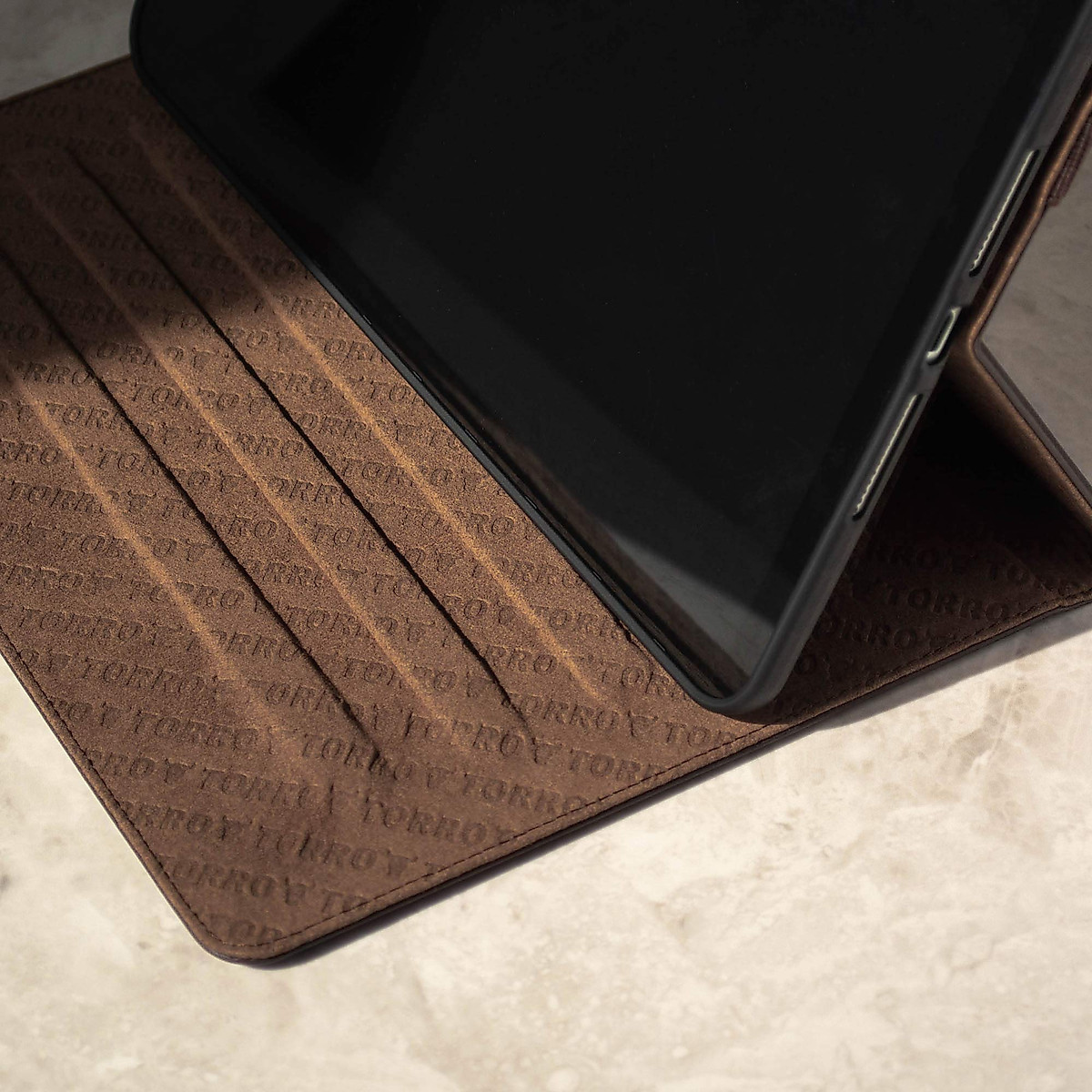 TORRO Case Compatible with iPad 9th, 8th & 7th Generation (10.2”) – Genuine Leather iPad 10.2 Case with Stand and Wake/Sleep Function (Dark Brown)