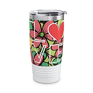 Retro Design Printed Tumbler; 20oz
