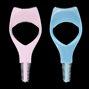 yueton 2pcs 3 in 1 Makeup Eyelash Tool Upper Lower Lash Mascara Applicator Guide Eyelash Comb Cosmetic Tool