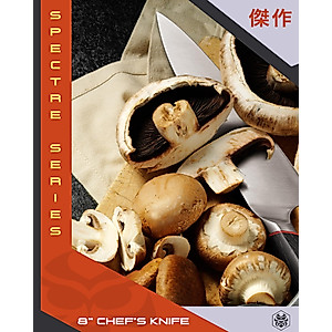 KESSAKU 8-Inch Chef Knife - Spectre Series - Forged Japanese AUS-8 High Carbon Stainless Steel - Pakkawood Handle with Blade Guard