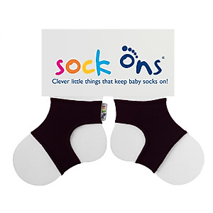 Sock Ons Clever Little Things That Keep Baby Socks On, Black, 6-12 Months