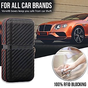 VONETTI Alpha Shield CARBONE - Premium RFID Signal Blocker Box - Smart Car Key Faraday Signal Protector, Keyless Go RFID Blocking Case, Crypto Wallet Safe Box, Signal Blocker Faraday Tin (Black)