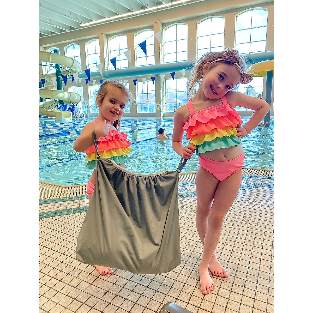 ALVABABY Reusable Diaper Pail Liner for Cloth Diaper,Rubbish Bag,Laundry,Kitchen Garbage Cans (Black Grey, Small Size：5 Gallon) LLS-B2629