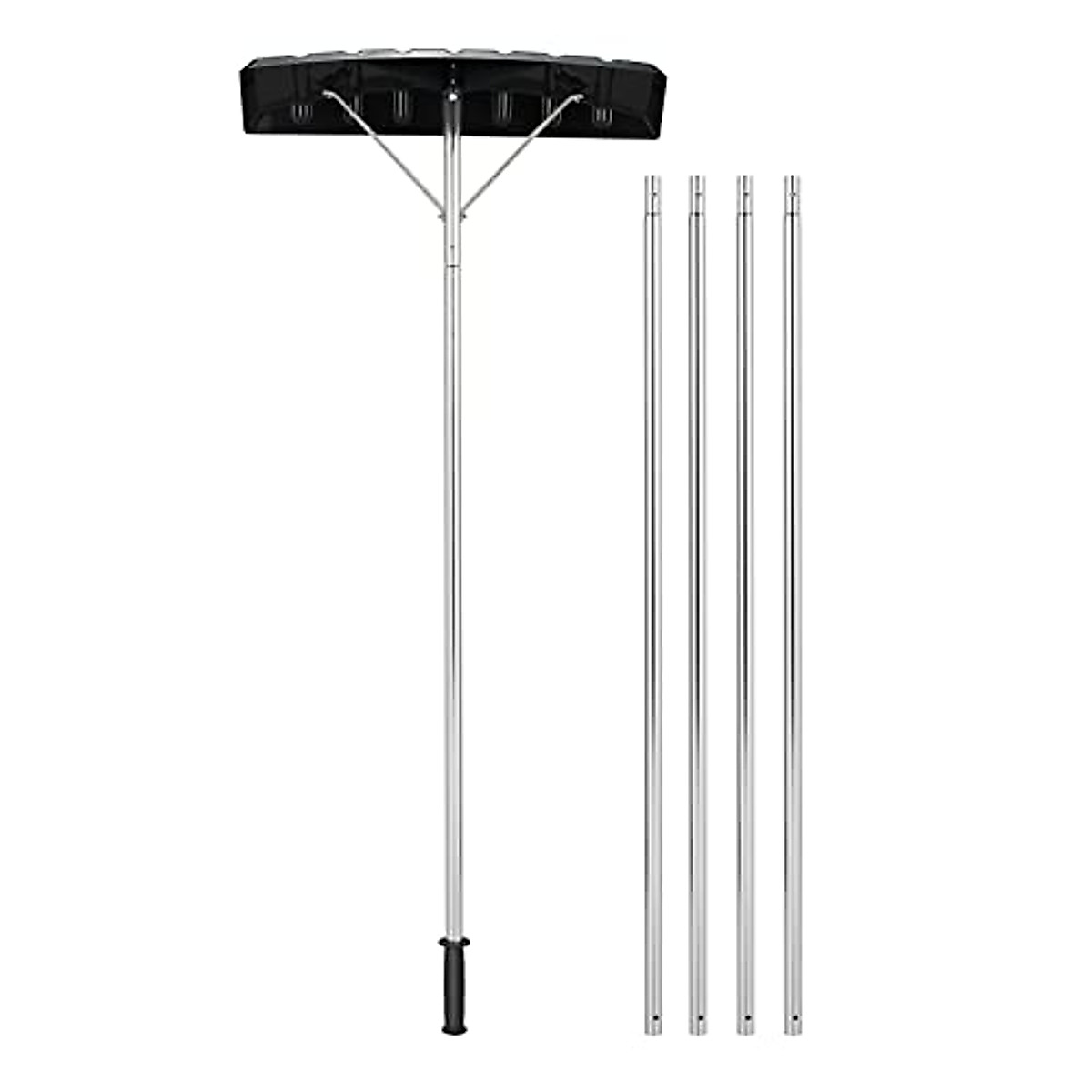 GYMAX Snow Roof Rake, 4.8-20FT Extendable Aluminum Snow Removal Tool with Anti-Slip Handle & 25” Wide Blade, Snow Rake for House Roof Leaves, Dribs