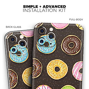 Design Skinz Yummy Colored Donuts v2 - DesignSkinz Protective Vinyl Decal Wrap Skin Cover Compatible with The Apple iPhone Xs Max (Full-Body, Screen Trim & Back Glass Skin)