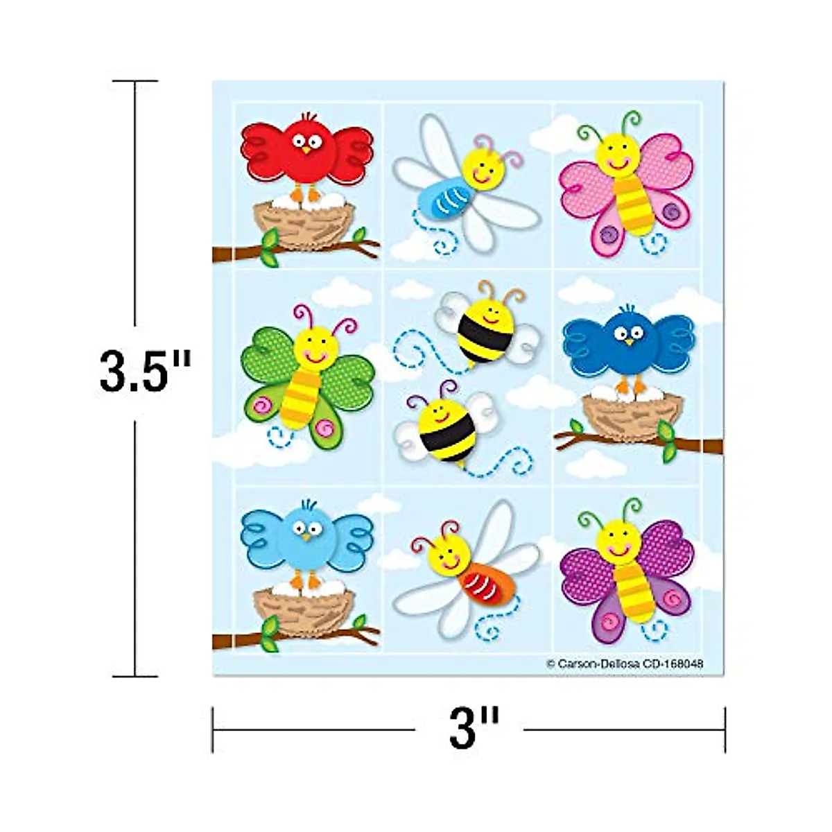 Carson Dellosa Education Spring Stickers | 1-inch x 1-inch, 216ct, Multi, Model:168048