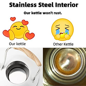 Tea Kettle, 3.2 Quart Whistling Tea Pot for Stovetop,Tea Kettles Stove Top with Cool Grip Ergonomic Handle, Stainless Steel Teapot White