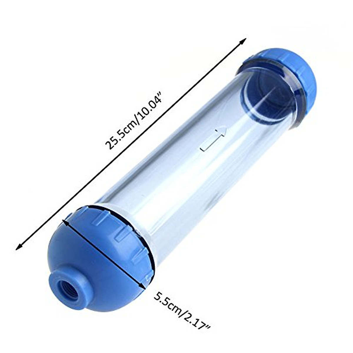 DYEY Replacement Water Filter Housing Fill Shell Filter Tube Transparent Reverse Osmosis,Two Open Ends, Refillable Inline Filter Reverse Osmosis(1 Pack)