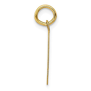 Solid 14k Yellow Gold Initial Letter Q Alphabet Charm Pendant