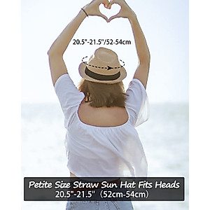 Zylioo XXL Oversize Straw Trilby Hat,Big and Tall Short Brim Panama Hats,Roll Up Summer Fedora Hat