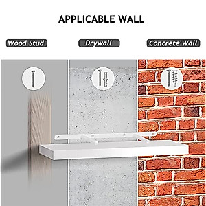 BHFOW White Floating Shelves for Wall,Invisible Wall Mounted Shelf Set of 3,White Shelves for Bathroom,Bedroom,Living Room and Kitchen Decoration Storage and Display.