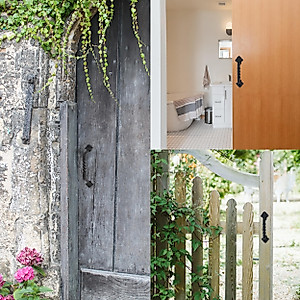 OVOV 2 Pack Barn Door Pull Handle Hardware for Wooden Garden Gate Shed Cabinet Door (6inch)