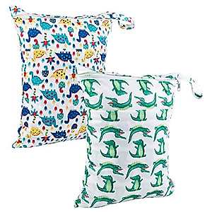 ALVABABY 2pcs Wet Dry Bags Mommy Bag,Waterproof Reusable,Yoga Gym Bag for Swimsuits or Wet Clothes L-YX2834