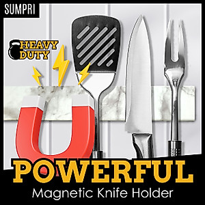 Magnetic Knife Holder (15 Inch X Set Of 6) Magnetic Knife Strip -Strong Powerful Knife Rack Storage Display Organizer-Securely Hang Your Knives On a Multipurpose Kitchen Bar-Safe, Easy Install -SUMPRI