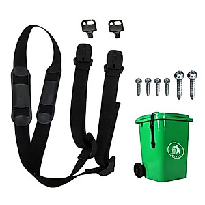 FKUMLUN Trash Can Lid Lock, Adjustable Dustbins Secure Lock Straps,with Mount Screws & Buckle Keys for Outdoor Garbage Cans