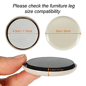 Furniture Sliders, 12pcs Furniture Movers 2 Inch Moving Pads Self Adhesive Gliders for Carpet and Hardwood Floors(Beige)