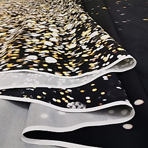 WOLADA Gold Backdrop Black and Gold Back Drop Masquerade Party Decorations 8x6FT 11176