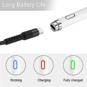 Active Stylus Pens for Touch Screens, Digital Stylish Pen Pencil Rechargeable Compatible with Most Capacitive Touch Screens