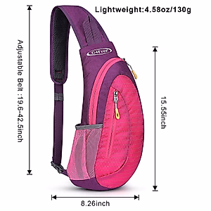 G4Free Sling Bags Men and Women Shoulder Backpack Small Crossbody Chest Sling Backpack (Rose)