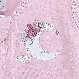 The Peanutshell Wearable Blanket Sleep Sack for Baby Girls, Pink Moon & Celestial, Sizes up to 12 Months (Small/Medium)