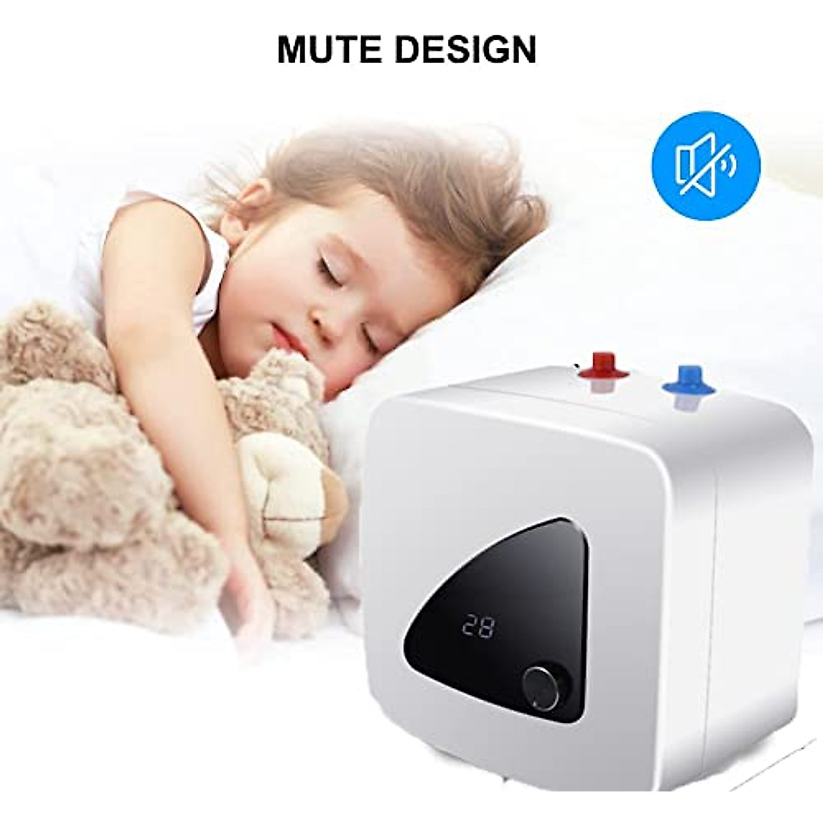 FVSTR Electric Mini-Tank Water Heater, 2.5-Gallon Point of Use for Instant Hot Water, 1440W, 120V - Shelf, Under Sink, Wall or Floor Mounted, Etank Series