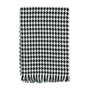 NC Houndstooth Blanket Scarf Cashmere Feel Shawl Wrap Winter Warm Scarf with Tassel 85" x 30"