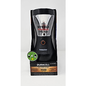Duracell Dual Power Lantern 1500 Lumens with 5 Power Sources Available for Charging - 1 Lamp, Black