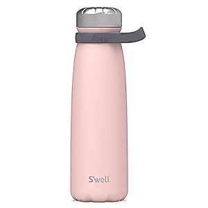 S'well Stainless Steel Traveler - 40 Fl Oz - Pink Topaz - Triple-Layered Vacuum-Insulated Containers Keeps Drinks Cold for 60 Hours and Hot for 20 - with No Condensation - BPA-Free Water Bottle