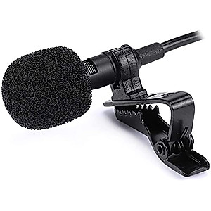 Lavalier Microphone, Professional Grade Omnidirectional Lapel Mic with Easy Clip on System, Perfect for Recording Interview/Video Conference/Podcast/Voice Dictation/Phone