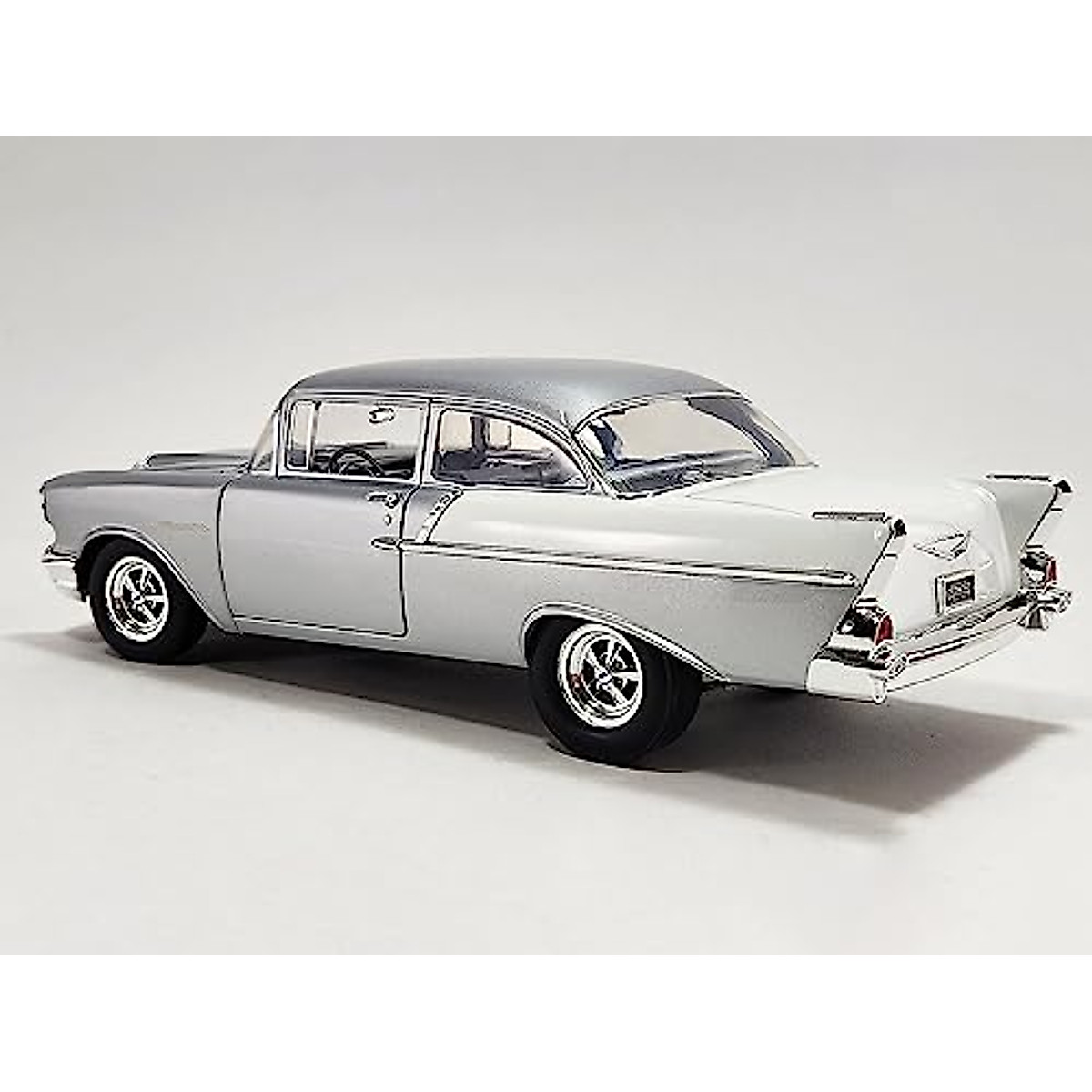 1957 Chevy 150 Street-Strip Silver Metallic and White Limited Edition to 300 Pieces Worldwide 1/18 Diecast Model Car by Acme A1807016