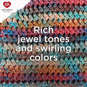 Red Heart Roll with It Melange Show Time Yarn - 3 Pack of 150g/5.3oz - Acrylic - 4 Medium (Worsted) - 389 Yards - Knitting/Crochet