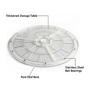 WishDirect Lazy Susan Turntable, Cabinet Organizer for Kitchen, Pantry, Bathroom, Fridge, Countertop Vanity Storage, Plastic Round Spice Rack Organizer 360° Rotation- Food Safe, Clear, 12 Inch