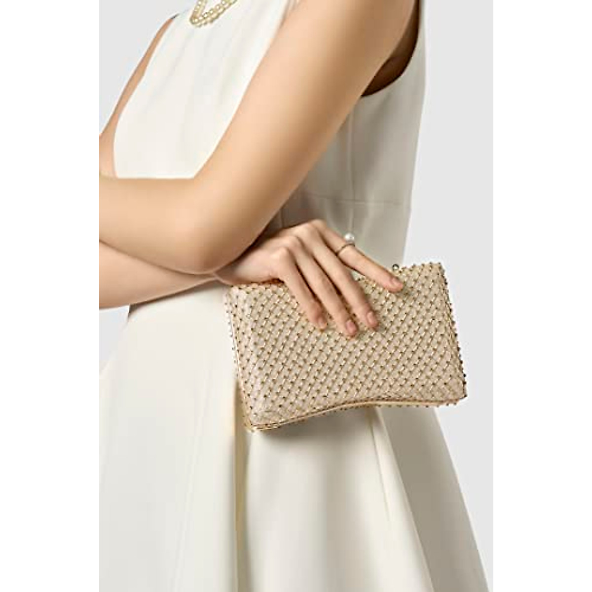 BABEYOND Rhinestone Clutch Evening Bag - Women's Glitter Bling Crossbody Purses for 1920s Party Prom Wedding