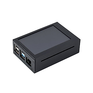 waveshare Aluminum Alloy Case with 3 PCS Heatsinks for Raspberry Pi 4, Metal Case Designed for Raspberry Pi 4B,Compatible 3.5inch RPI LCD (A)/(B)/©